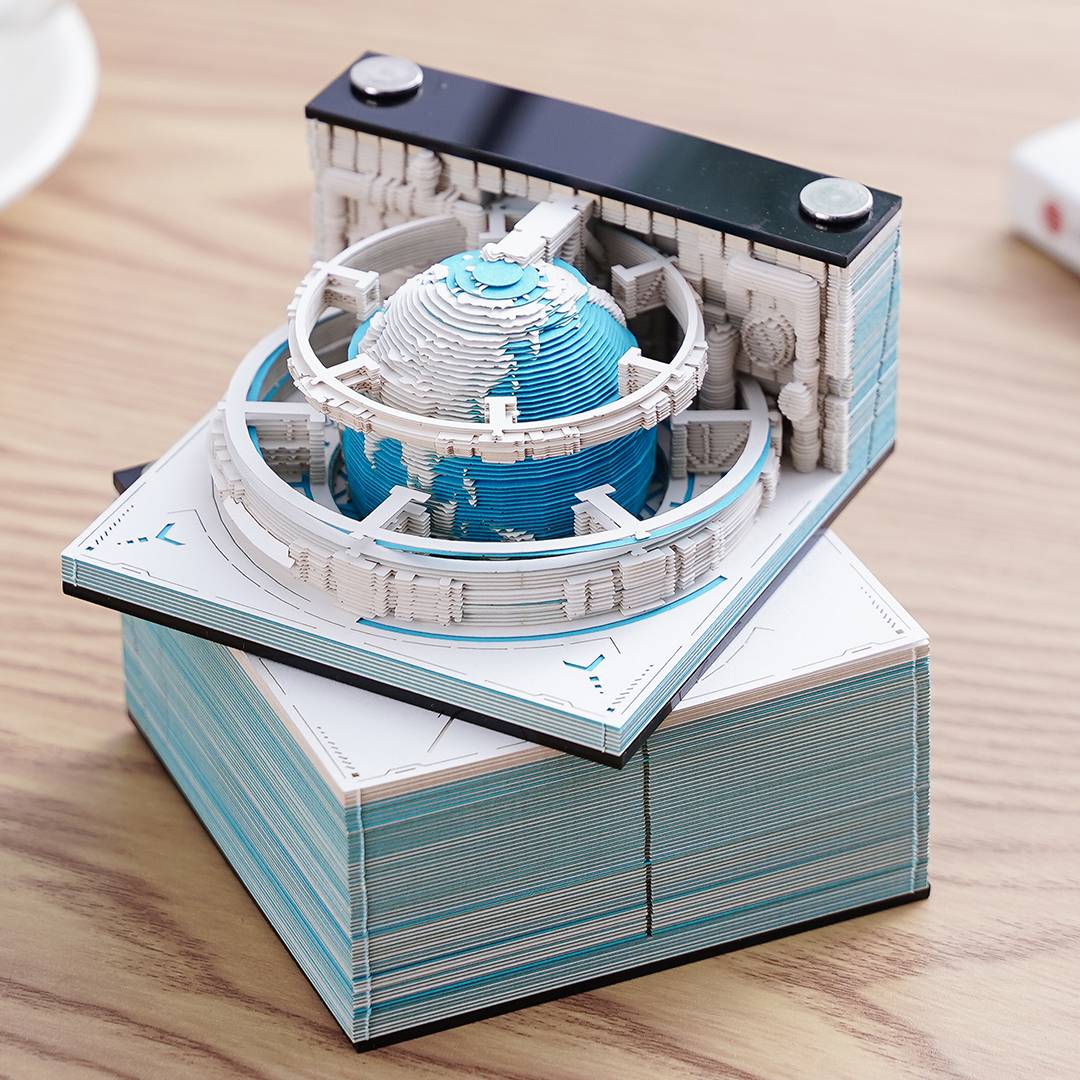 3D Notepad Memopad Papercraft Save the Planet Medium Set Blue (IQM219 ...