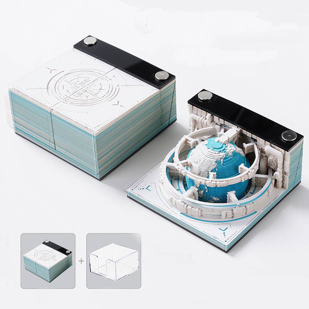 3D Notepad Memopad Papercraft Save the Planet Medium Set Blue (IQM219 ...
