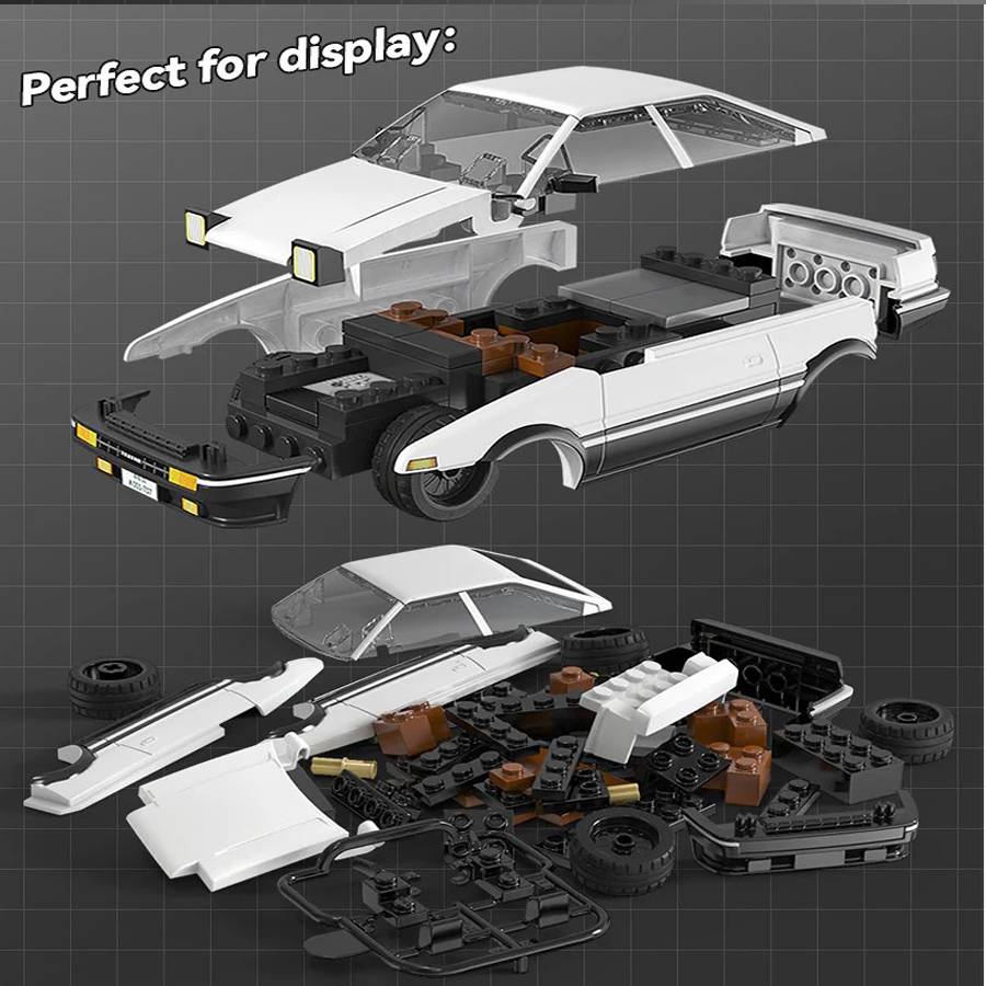 CaDA Initial D Takumi Fujiwara Toyota AE86 Trueno Brick DIY 1:35 Scale ...